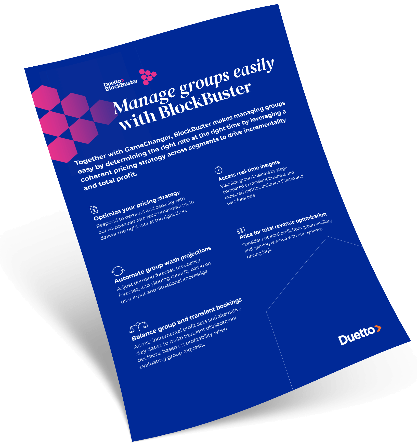 Duetto BlockBuster | Group booking software